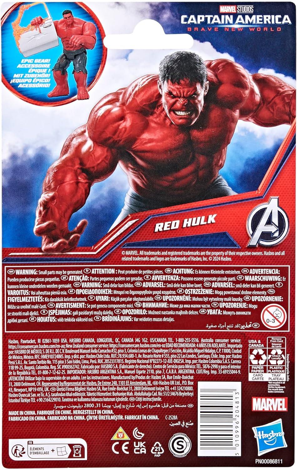 Marvel Avengers Epic Hero Series 4 Inch Action Figure - Red Hulk ...